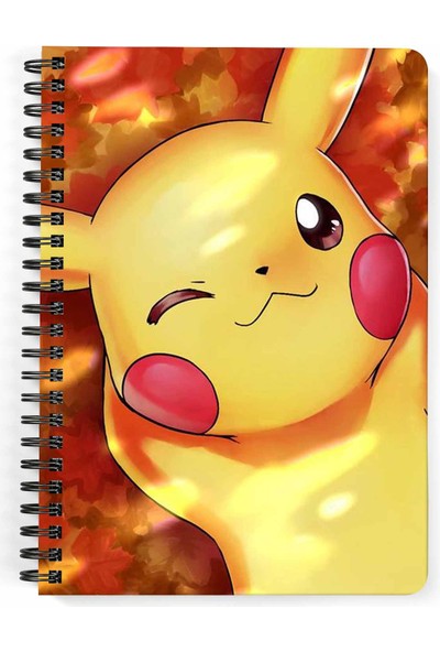 Pikaçu Baskılı Ahşap Kapaklı Defter 15X20 cm DFT4118