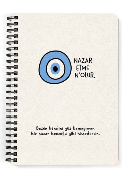 Nazar Etme Baskılı Ahşap Kapaklı Defter 15X20 cm DFT3987 Nazar Etme Baskılı Ahşap Kapaklı Defter 15X20 cm DFT3987