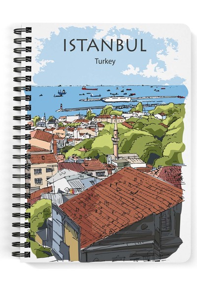 Istanbul Baskılı Ahşap Kapaklı Defter 15X20 cm DFT508