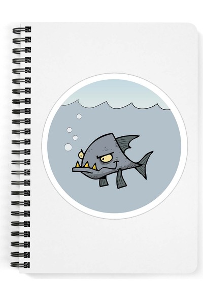 Pirana Baskılı Ahşap Kapaklı Defter 15X20 cm DFT755