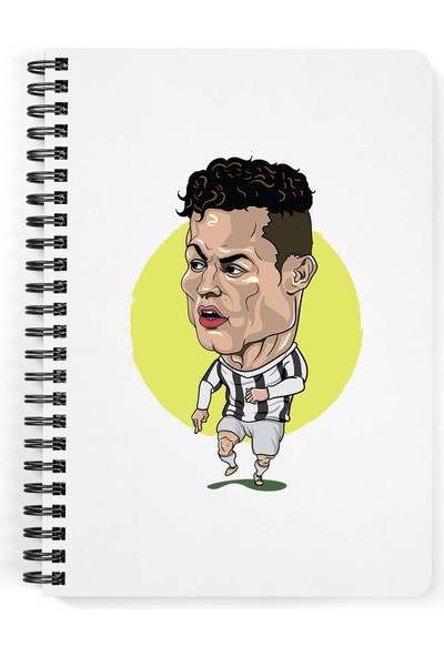 Hero Tasarım Ronaldo Baskılı Ahşap Kapaklı Defter 15X20 cm DFT1282