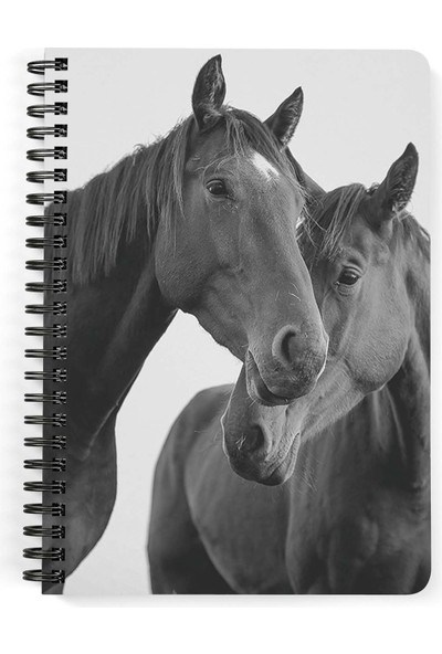 Hero Tasarım Atlar Baskılı Ahşap Kapaklı Defter 15X20 cm DFT2438