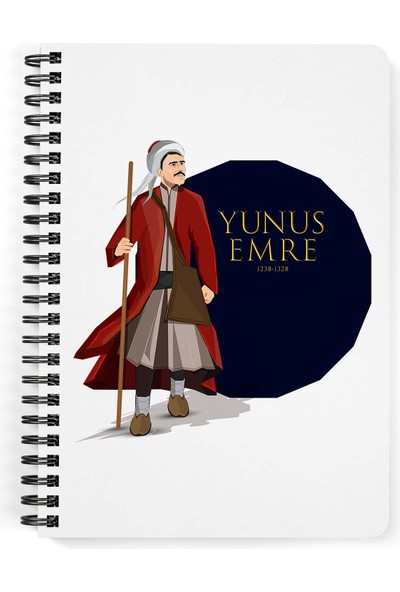 Hero Tasarım Yunus Emre Baskılı Ahşap Kapaklı Defter 15X20 cm DFT1425 Hero Tasarım Yunus Emre Baskılı Ahşap Kapaklı Defter 15X20 cm DFT1425