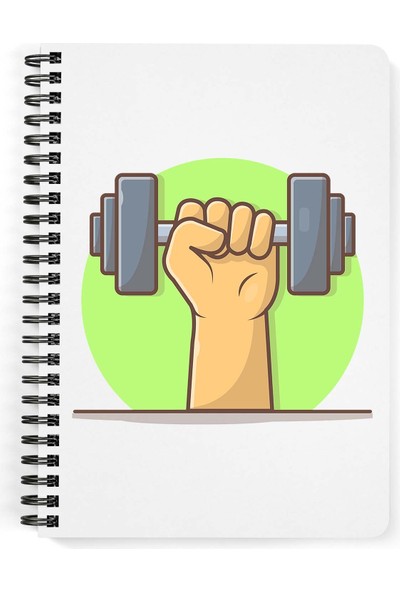 Hero Tasarım Fitnes Baskılı Ahşap Kapaklı Defter 15X20 cm DFT2054