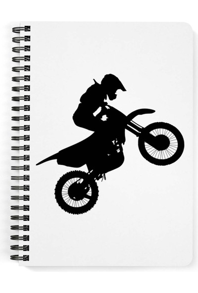 Motorcu Baskılı Ahşap Kapaklı Defter 15X20 cm DFT6335