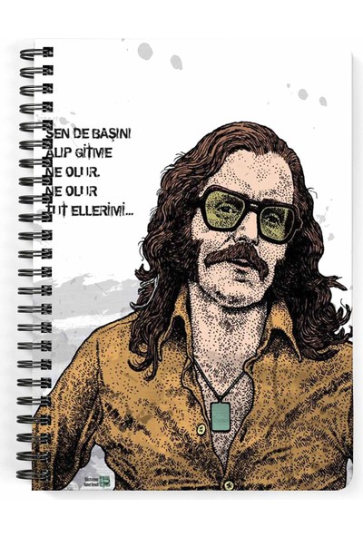 Cem Karaca Baskılı Ahşap Kapaklı Defter 15X20 cm DFT4686