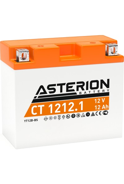 Asterion CT1212.1 YT12B-BS 12 V 12 Amper 155 Cca Motosiklet Akü Asterion CT1212.1 YT12B-BS 12 V 12 Amper 155 Cca Motosiklet Akü