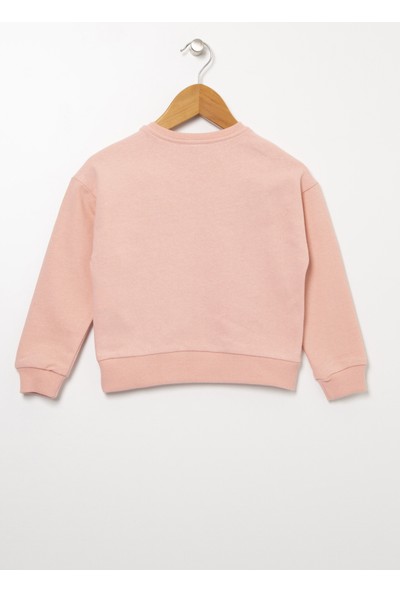 Limon Bisiklet Yaka Standart Kalıp Baskılı Pembe Kız Çocuk Sweatshirt - Bsc Girl 13