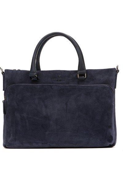 George Hogg Lacivert Erkek Deri Laptop Çantası