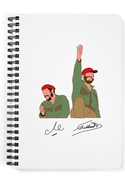 Che Guevara Baskılı Ahşap Kapaklı Defter 15X20 cm DFT1019
