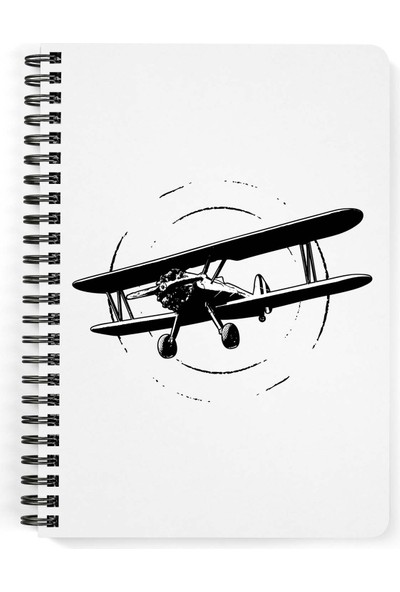 Hero Tasarım Uçak Baskılı Ahşap Kapaklı Defter 15X20 cm DFT1297