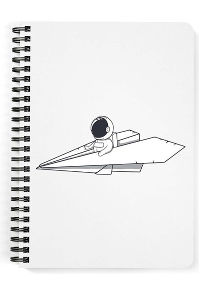 Hero Tasarım Kağıt Uçak Astronot Baskılı Ahşap Kapaklı Defter 15X20 cm DFT1955 Hero Tasarım Kağıt Uçak Astronot Baskılı Ahşap Kapaklı Defter 15X20 cm DFT1955