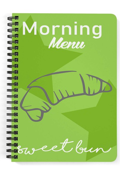 Kahvaltı Baskılı Ahşap Kapaklı Defter 15X20 cm DFT665