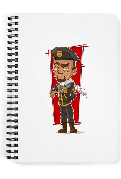 Hero Tasarım Asker Baskılı Ahşap Kapaklı Defter 15X20 cm DFT1328