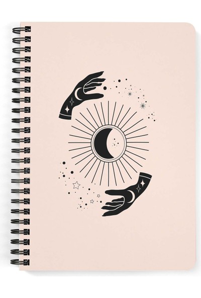 Hero Tasarım Güneş Baskılı Ahşap Kapaklı Defter 15X20 cm DFT2316