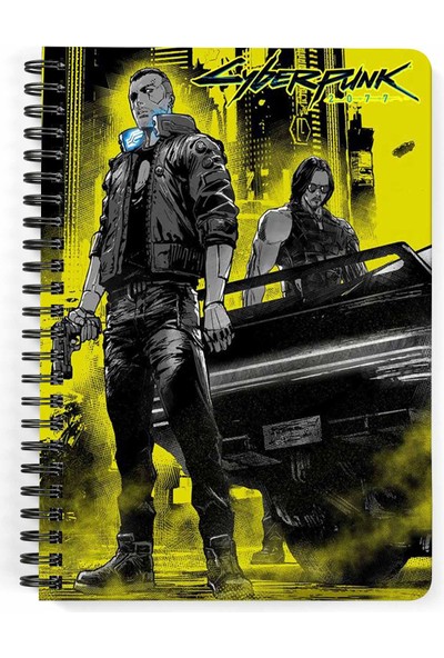 Hero Tasarım Cyberpunk Baskılı Ahşap Kapaklı Defter 15X20 cm DFT3634
