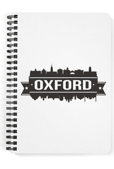 Oxford Baskılı Ahşap Kapaklı Defter 15X20 cm DFT2187