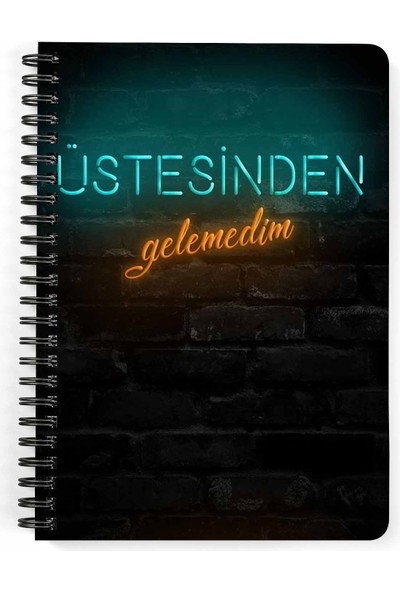 Üstesinden Gelemedim Baskılı Ahşap Kapaklı Defter 15X20 cm DFT2550