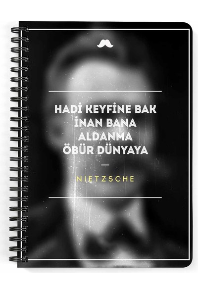 Nietzsche Baskılı Ahşap Kapaklı Defter 15X20 cm DFT2765