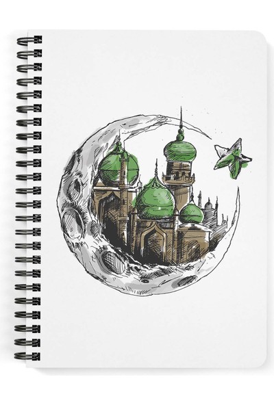 Hero Tasarım Camii Baskılı Ahşap Kapaklı Defter 15X20 cm DFT693