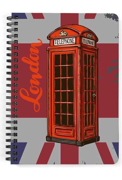 Hero Tasarım London Baskılı Ahşap Kapaklı Defter 15X20 cm DFT3904