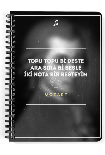 Mozart Baskılı Ahşap Kapaklı Defter 15X20 cm DFT2766 Mozart Baskılı Ahşap Kapaklı Defter 15X20 cm DFT2766