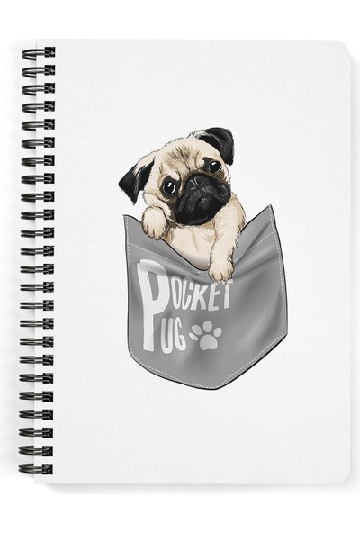 Cepte Köpek Baskılı Ahşap Kapaklı Defter 15X20 cm DFT785