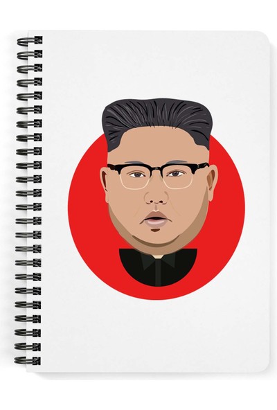 Hero Tasarım Kim Jong-Un Baskılı Ahşap Kapaklı Defter 15X20 cm DFT976