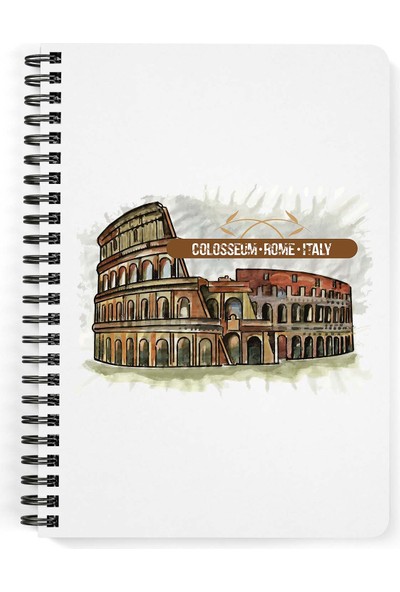 Kolezyum Baskılı Ahşap Kapaklı Defter 15X20 cm DFT2156