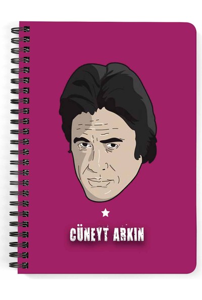 Hero Tasarım Cüneyt Arkın Baskılı Ahşap Kapaklı Defter 15X20 cm DFT4938