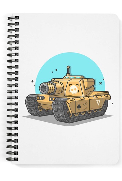 Tank Baskılı Ahşap Kapaklı Defter 15X20 cm DFT1319