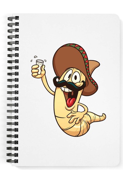 Hero Tasarım Solucan Baskılı Ahşap Kapaklı Defter 15X20 cm DFT6275