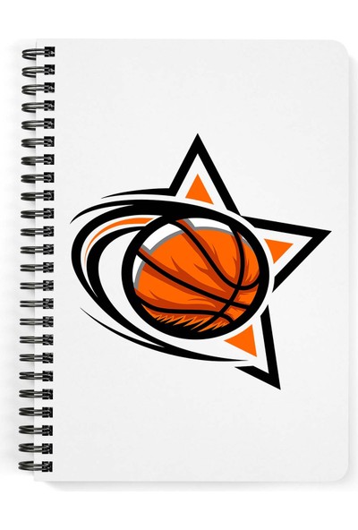 Basketbol Topu Baskılı Ahşap Kapaklı Defter 15X20 cm DFT2062