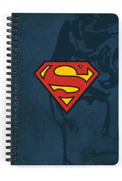 Superman Baskılı Ahşap Kapaklı Defter 15X20 cm DFT4164