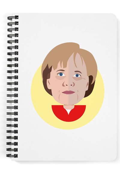 Hero Tasarım Merkel Baskılı Ahşap Kapaklı Defter 15X20 cm DFT877