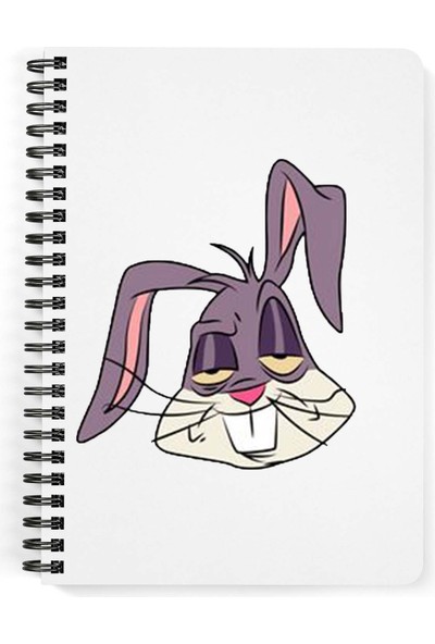 Hero Tasarım Bugs Bunny Baskılı Ahşap Kapaklı Defter 15X20 cm DFT6767