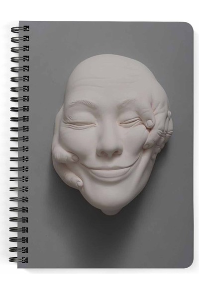 Heykel Yüz Baskılı Ahşap Kapaklı Defter 15X20 cm DFT3080