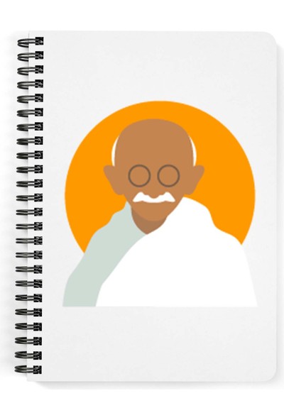 Hero Tasarım Gandhi Baskılı Ahşap Kapaklı Defter 15X20 cm DFT944