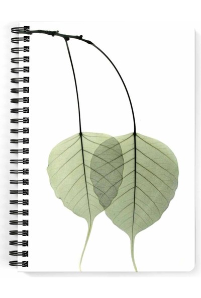 Yaprak Baskılı Ahşap Kapaklı Defter 15X20 cm DFT3048
