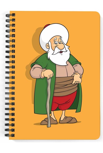 Hero Tasarım Nasreddin Hoca Baskılı Ahşap Kapaklı Defter 15X20 cm DFT5702 Hero Tasarım Nasreddin Hoca Baskılı Ahşap Kapaklı Defter 15X20 cm DFT5702