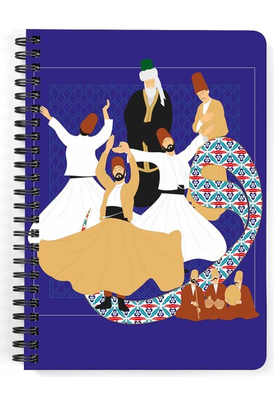 Mevlana Baskılı Ahşap Kapaklı Defter 15X20 cm DFT5715