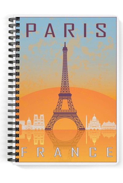 Paris Baskılı Ahşap Kapaklı Defter 15X20 cm DFT512