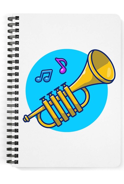 Trampet Baskılı Ahşap Kapaklı Defter 15X20 cm DFT1644 Trampet Baskılı Ahşap Kapaklı Defter 15X20 cm DFT1644
