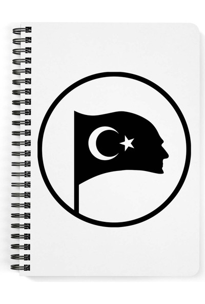 Türk Bayrağı Baskılı Ahşap Kapaklı Defter 15X20 cm DFT1521
