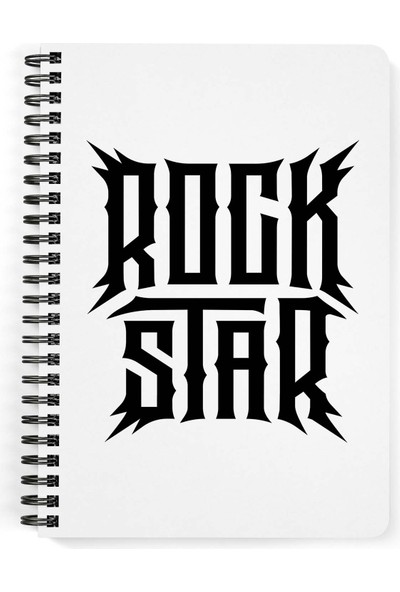 Rock Star Baskılı Ahşap Kapaklı Defter 15X20 cm DFT1573