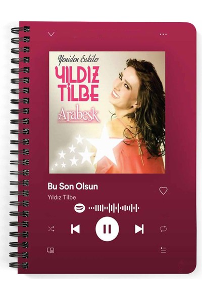 Hero Tasarım Bu Son Olsun Yıldız Tilbe Spotify Karekodlu Baskılı Ahşap Kapaklı Defter 15X20 cm DFT2813 Hero Tasarım Bu Son Olsun Yıldız Tilbe Spotify Karekodlu Baskılı Ahşap Kapaklı Defter 15X20 cm DFT2813