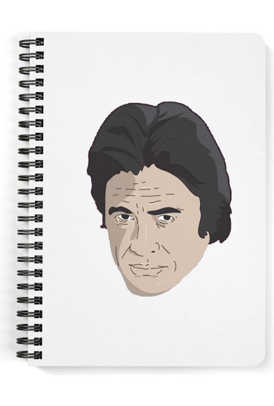 Cüneyt Arkın Baskılı Ahşap Kapaklı Defter 15X20 cm DFT189