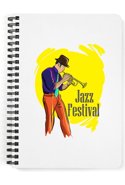 Hero Tasarım Jazz Festivali Baskılı Ahşap Kapaklı Defter 15X20 cm DFT1604
