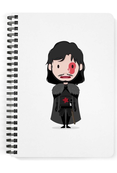 Hero Tasarım Jon Snow Baskılı Ahşap Kapaklı Defter 15X20 cm DFT1143 Hero Tasarım Jon Snow Baskılı Ahşap Kapaklı Defter 15X20 cm DFT1143