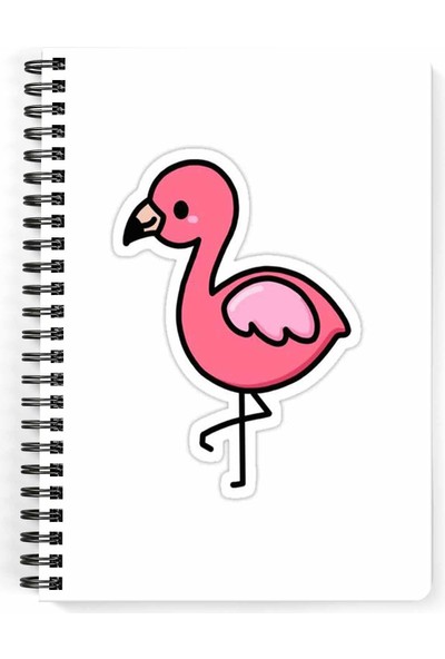 Flamingo Baskılı Ahşap Kapaklı Defter 15X20 cm DFT2935